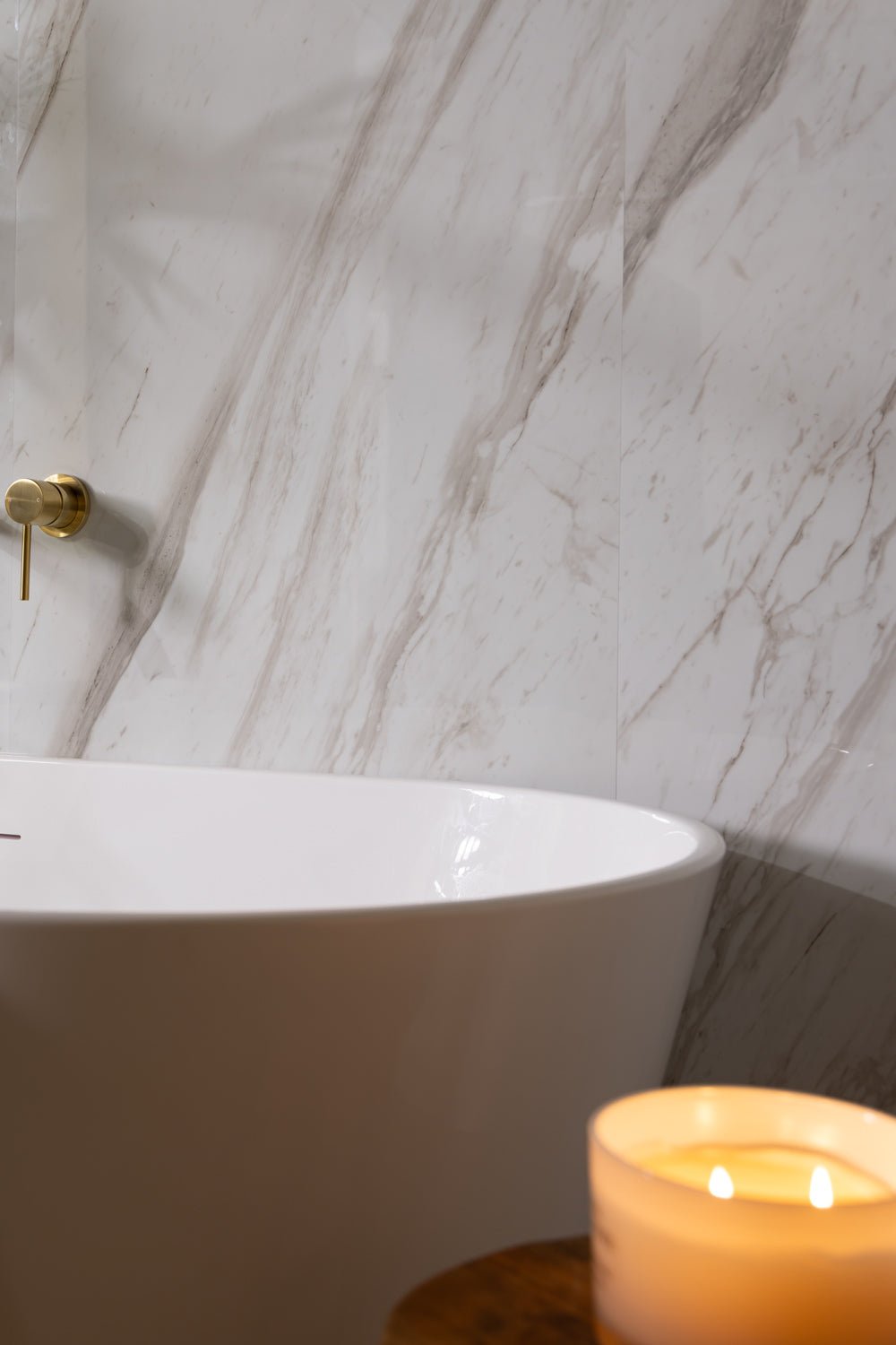 Elemence Calacatta Cream Marble Effect Shower Panel – Naturewall