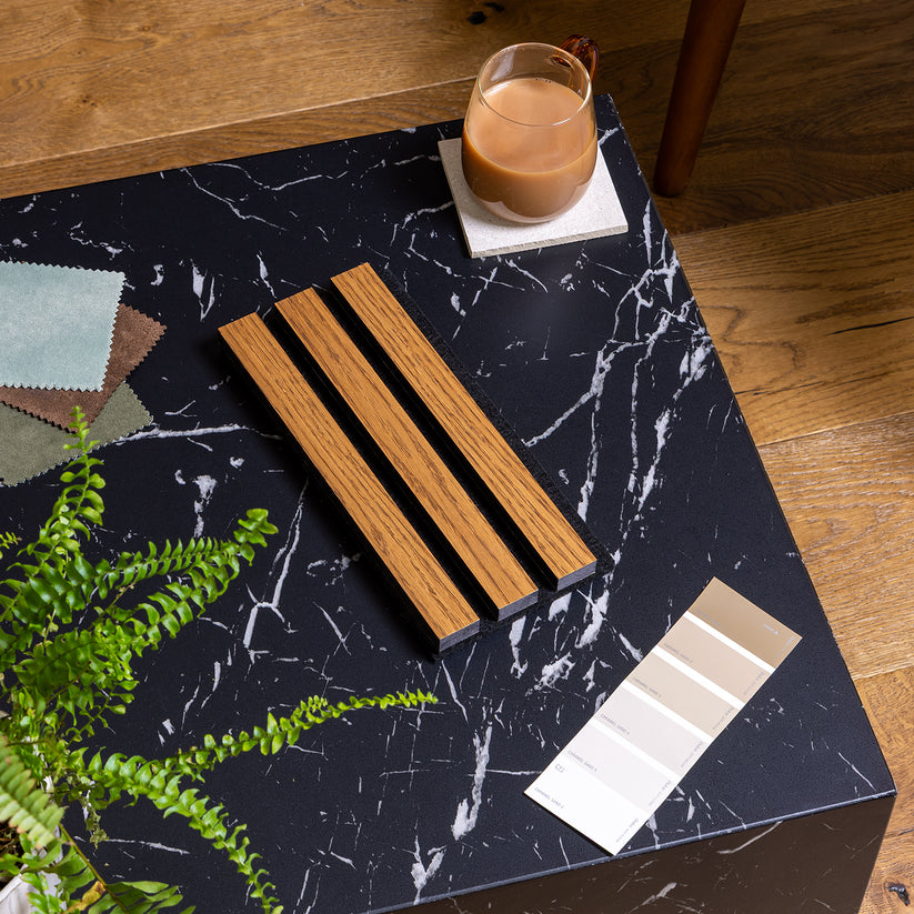 SlatWall Acoustic Dark Oak Sample | Naturewall
