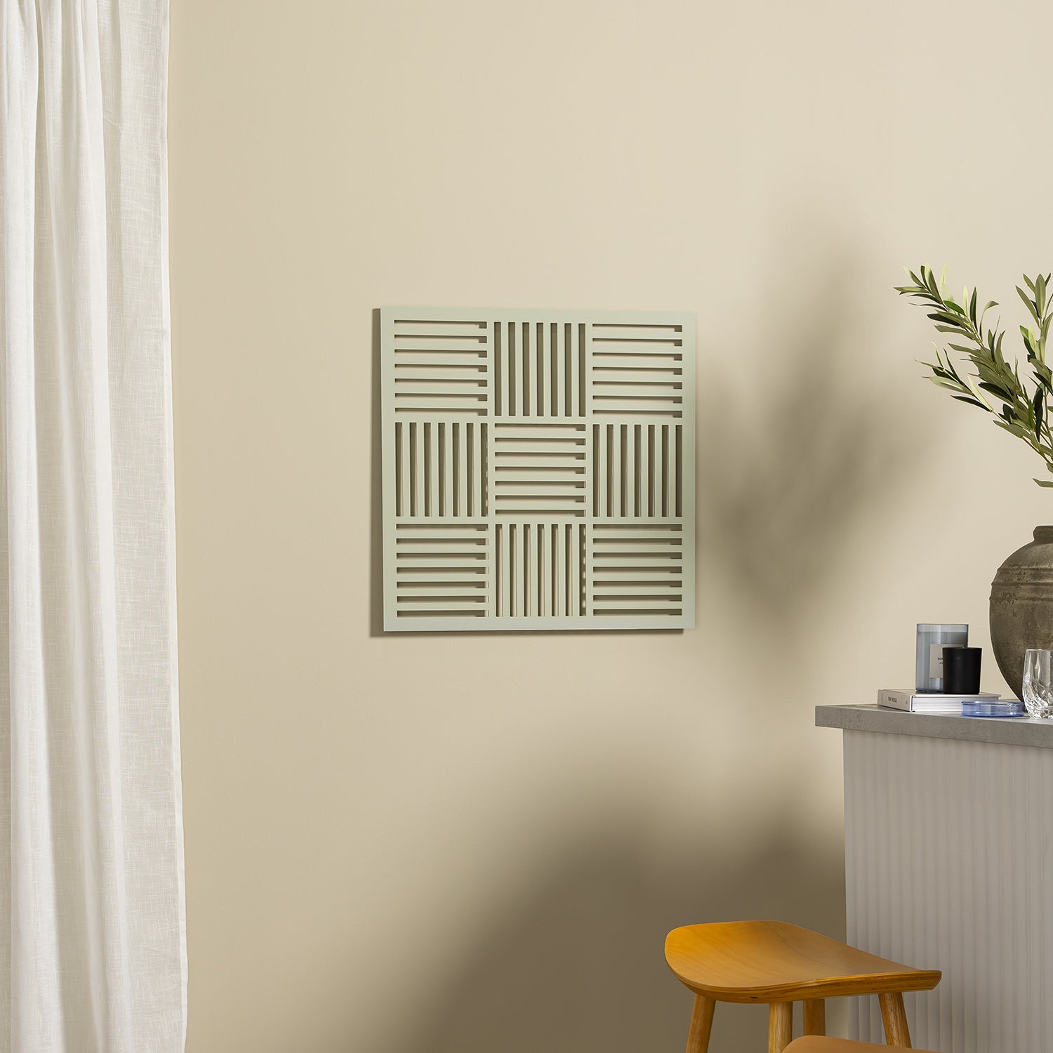 Green Cross Hatch Decorative Garden Screen | Naturewall