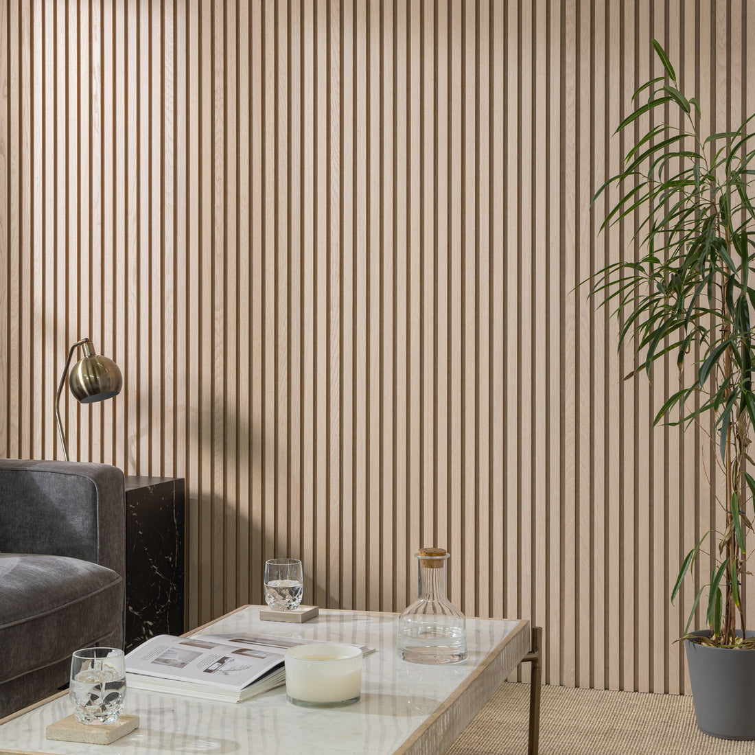 SlatWall Washed Oak Acoustic Panel | Naturewall