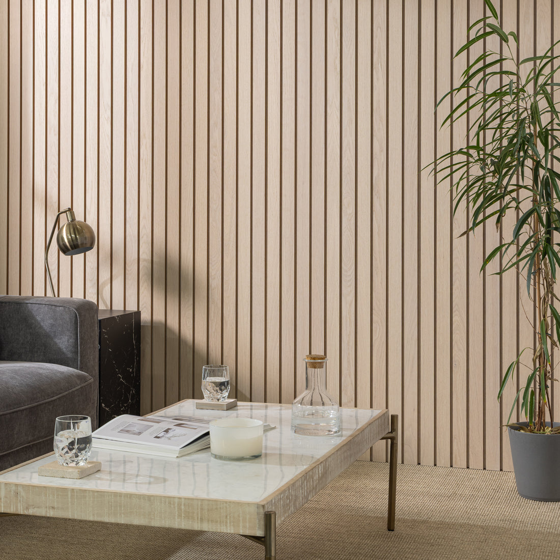 SlatWall Washed Oak Acoustic Panel | Naturewall