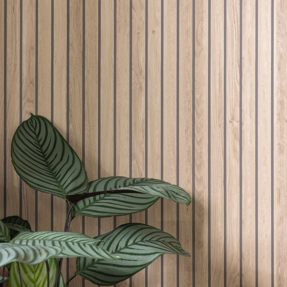 Sivara Oak Slatted Wood Effect PVC Waterproof Shower Panel | Naturewall