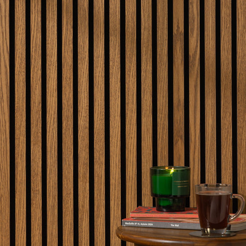 SlatWall Acoustic Dark Oak Sample | Naturewall