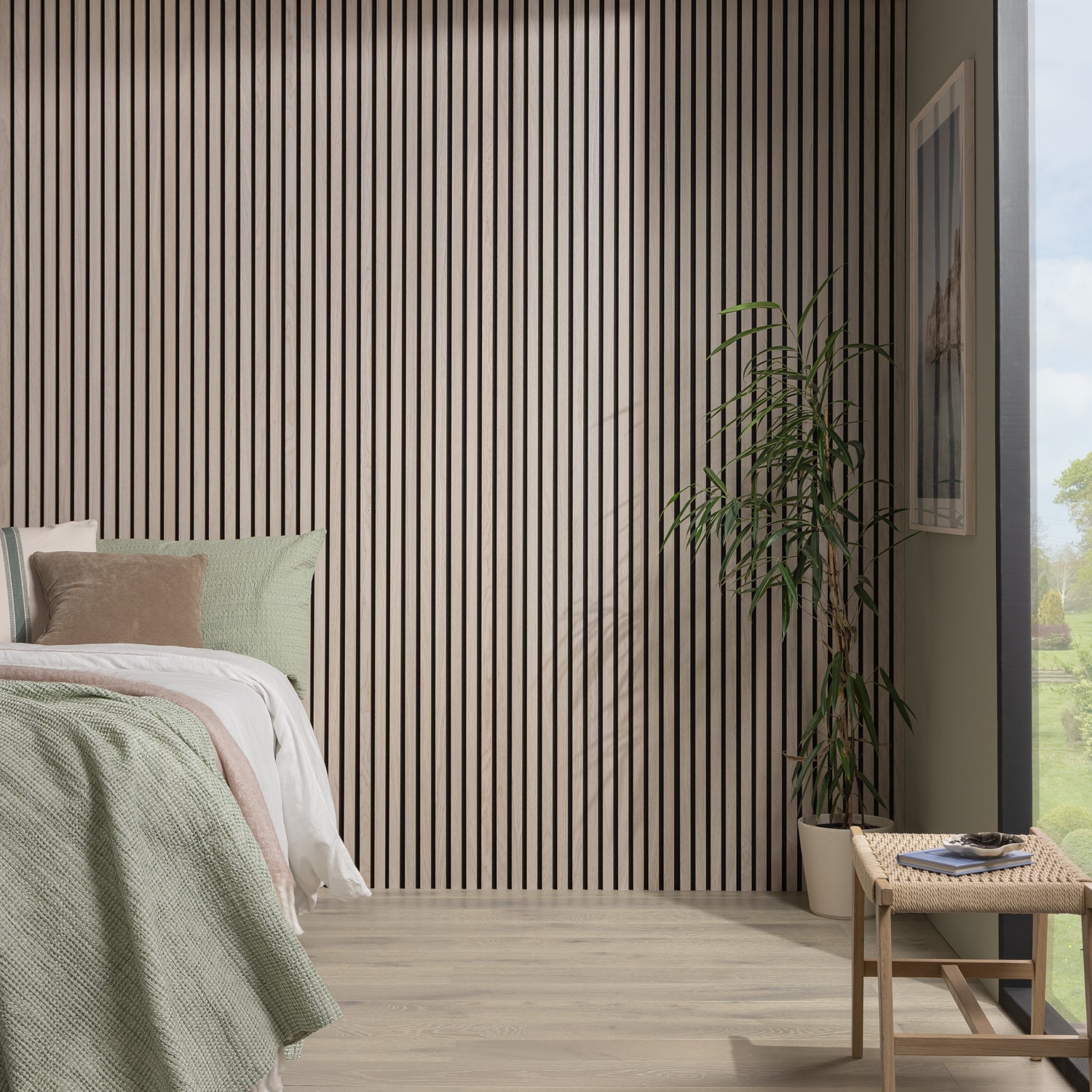 SlatWall Acoustic Whitewashed Oak Panel | Naturewall