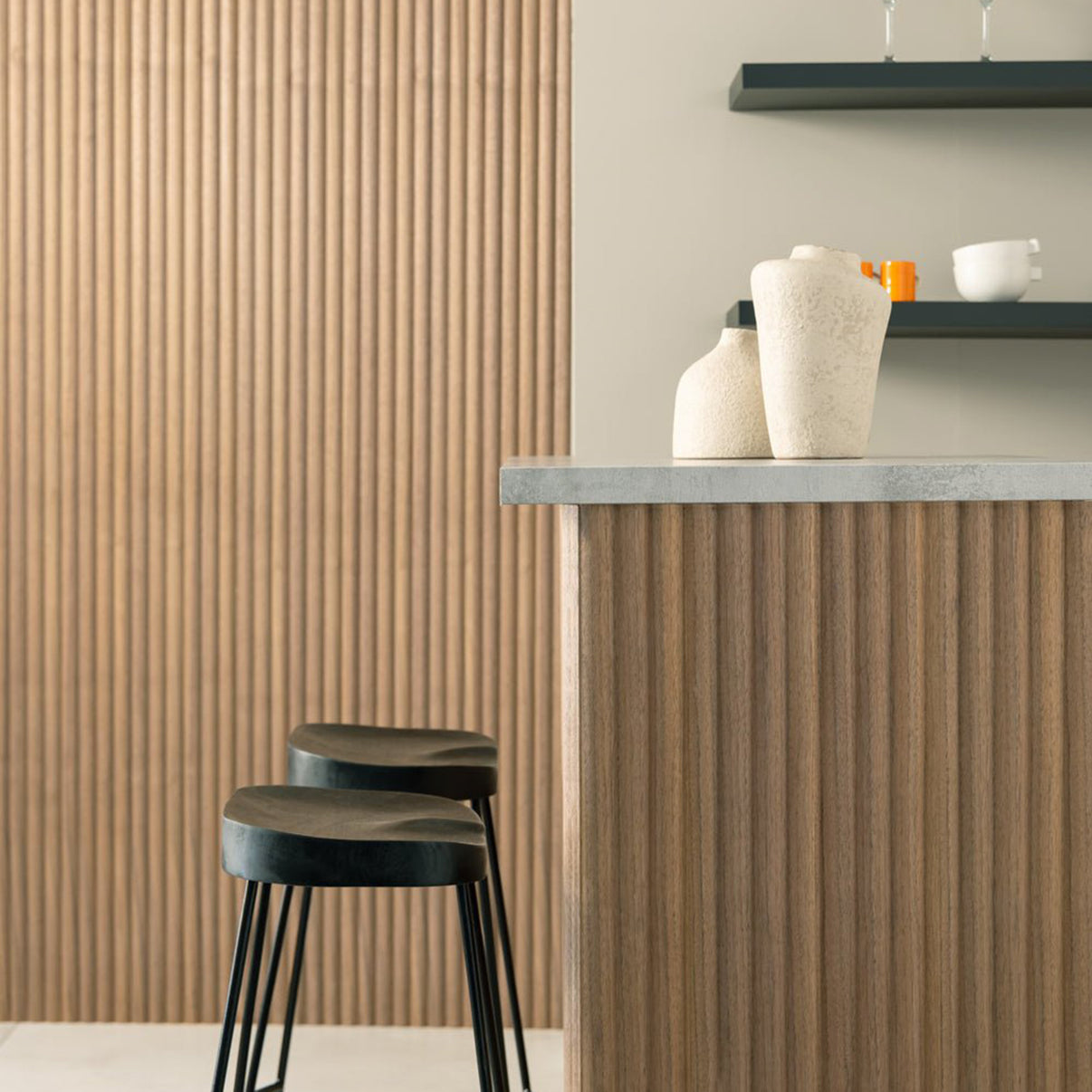 Arborelle Walnut Reeded Wall Panel | Naturewall
