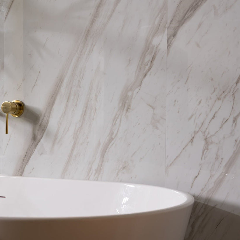 Elemence Calacatta Cream Marble Effect Shower Panel – Naturewall