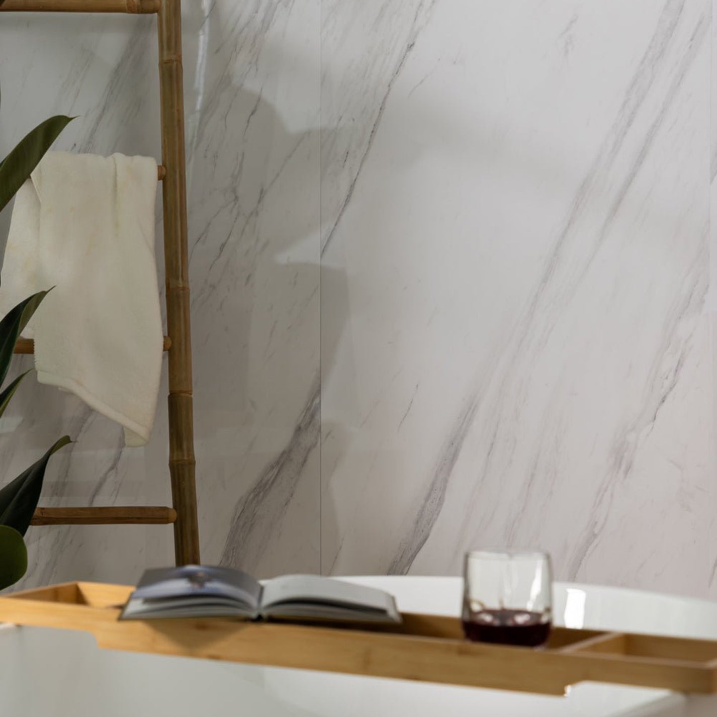 Elemence Calacatta White Marble Effect Shower Panel – Naturewall