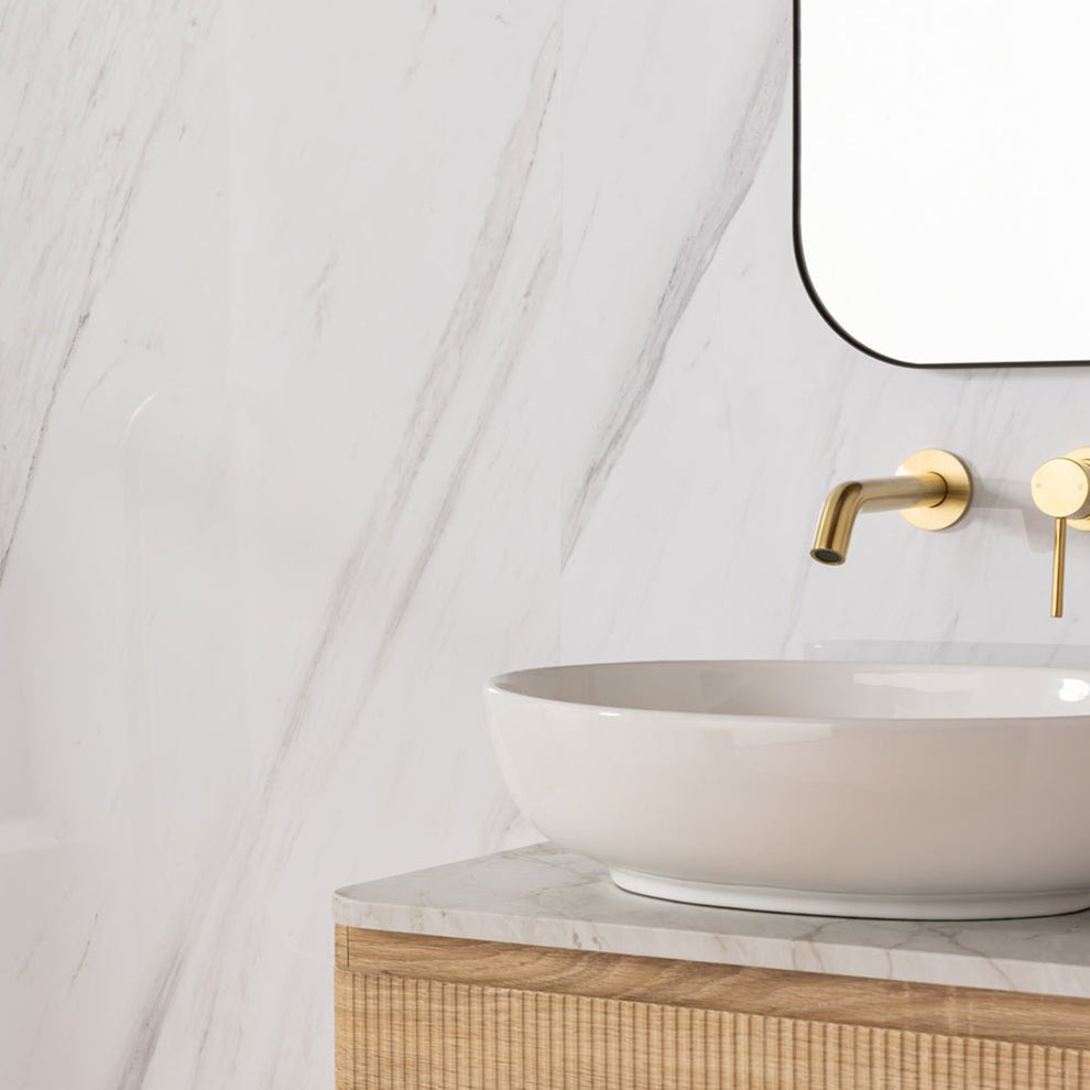 Elemence Calacatta White Marble Effect Shower Panel – Naturewall