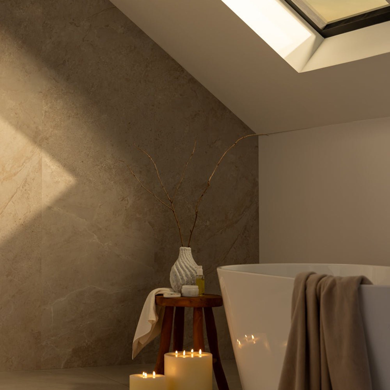 Elemence Limestone Grey Stone Effect Shower Panel – Naturewall