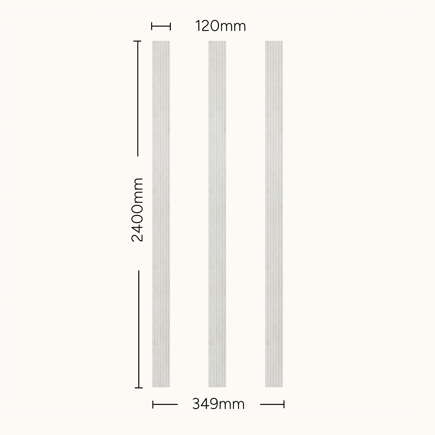 Reeded Waterproof White Marble Panel | Naturewall