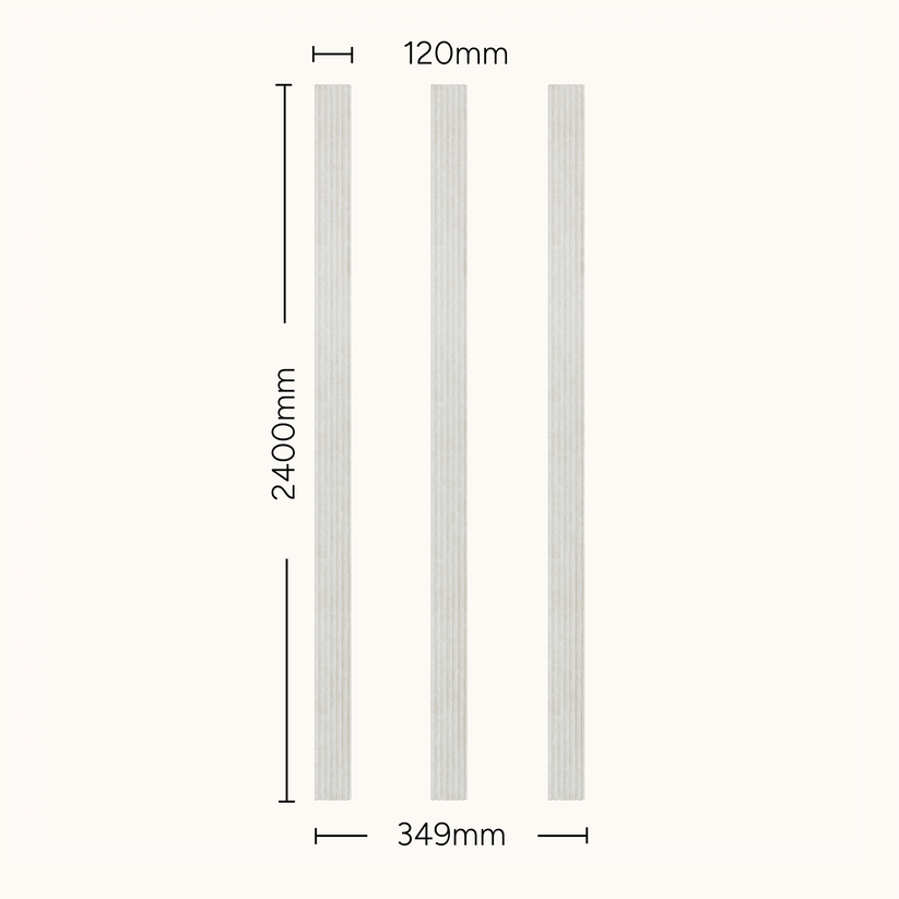 Reeded Waterproof White Marble Panel | Naturewall