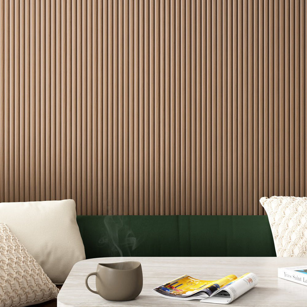 Reeded Waterproof Walnut Sample | Naturewall