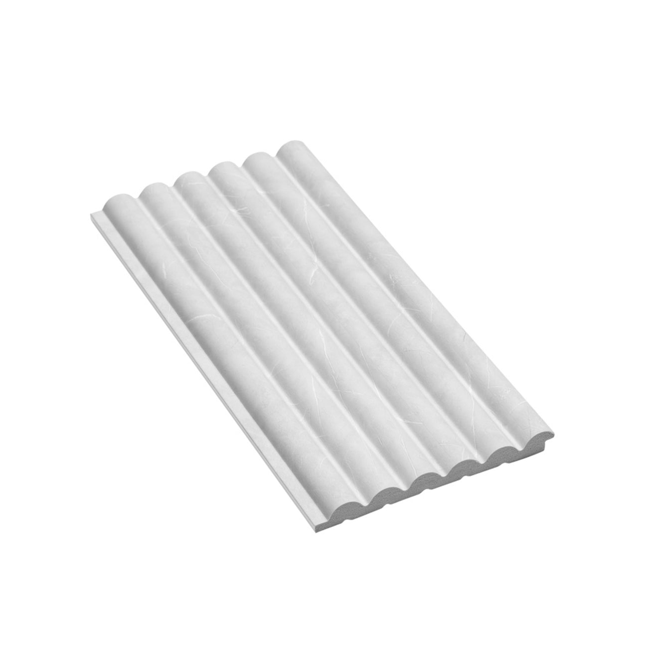 Reeded Waterproof White Marble Sample | Naturewall