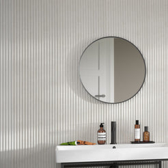 Reeded Waterproof White Marble Panel | Naturewall