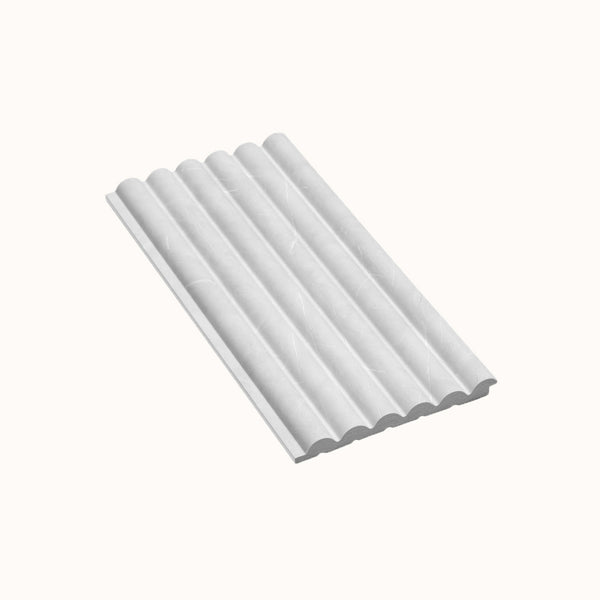 Reeded Waterproof White Marble Sample | Naturewall