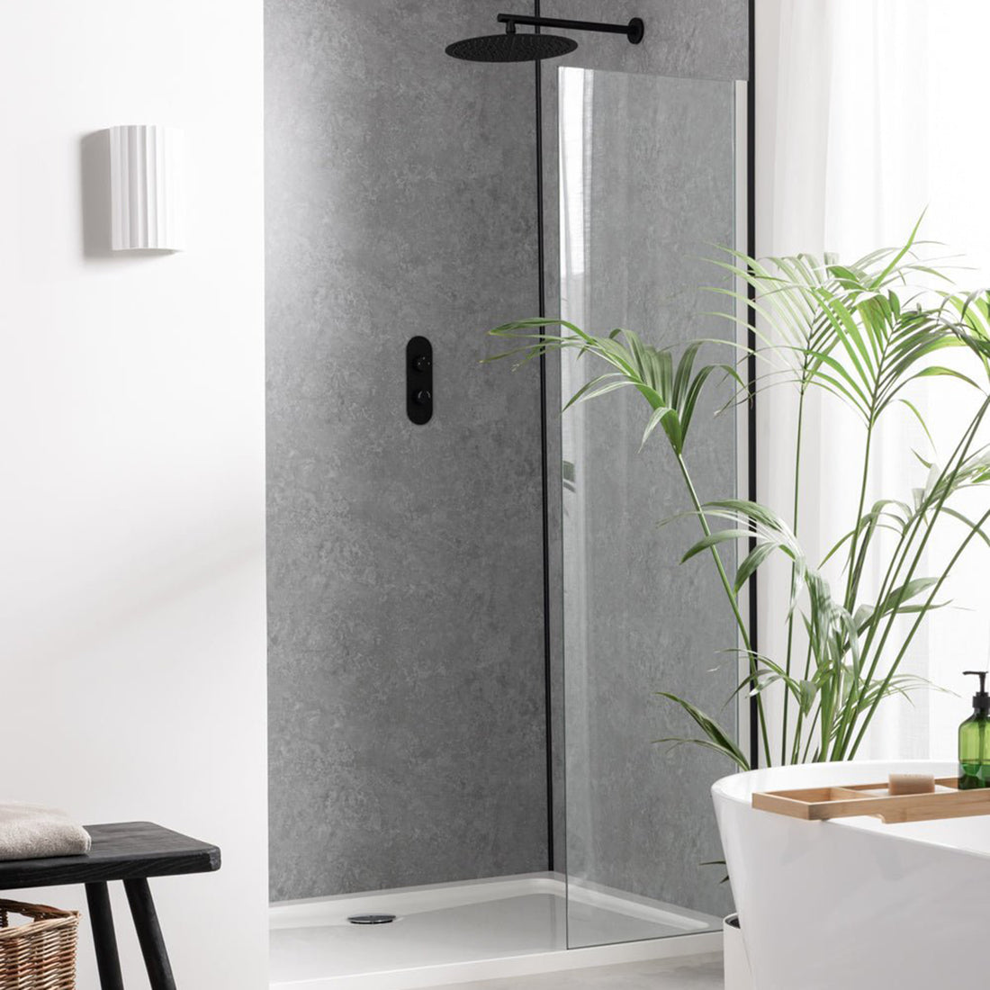 Sivara Fossil Grey Stone Effect PVC Shower Panel | Naturewall