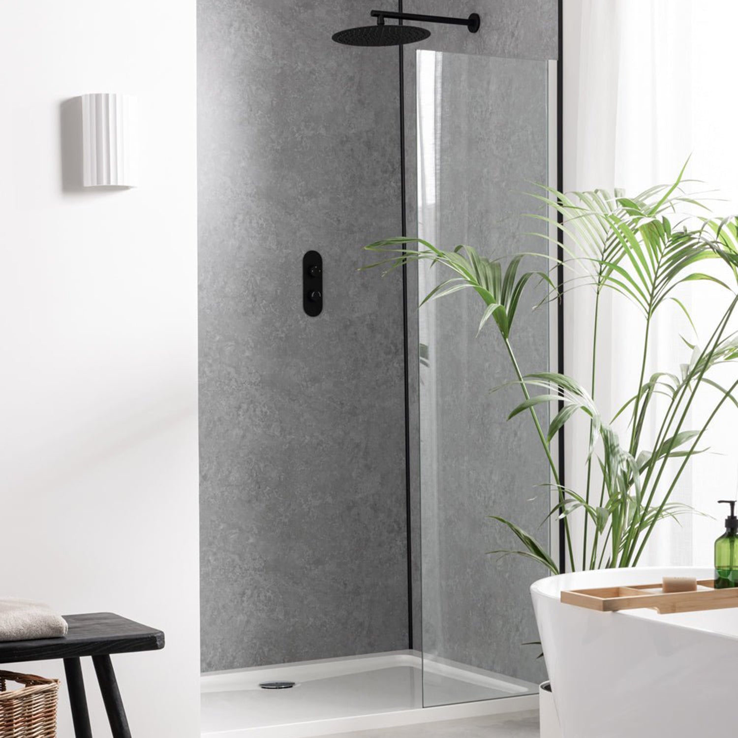 Sivara Fossil Grey Stone Effect PVC Shower Panel | Naturewall