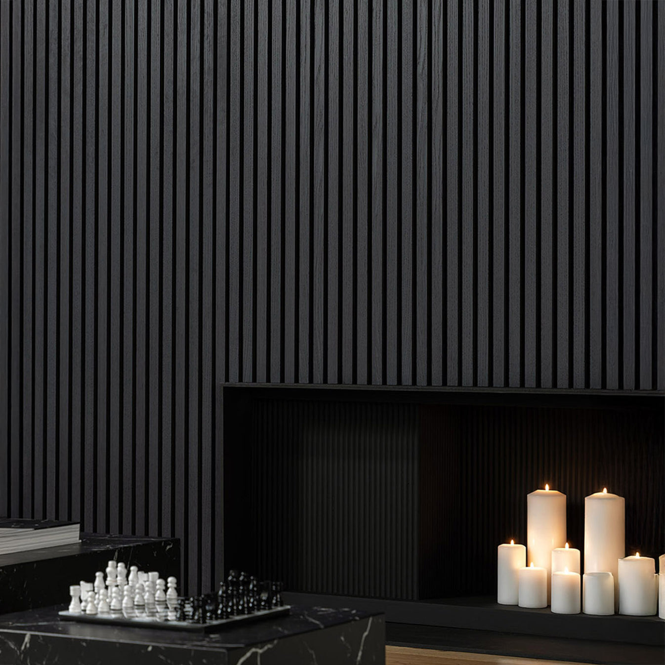 SlatWall Black Panel Sample | Naturewall