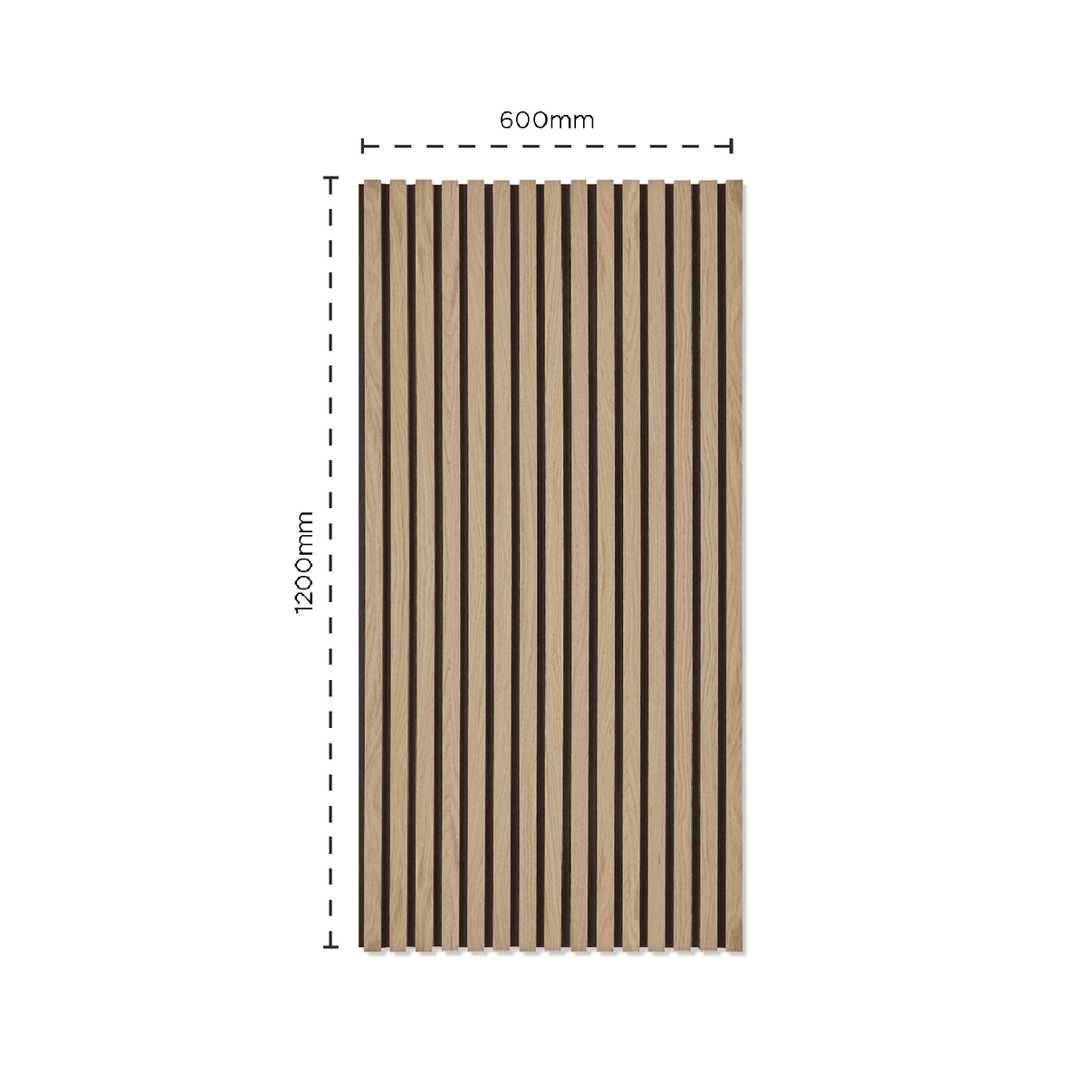 SlatWall Half Height Natural Oak & Black Panel | Naturewall