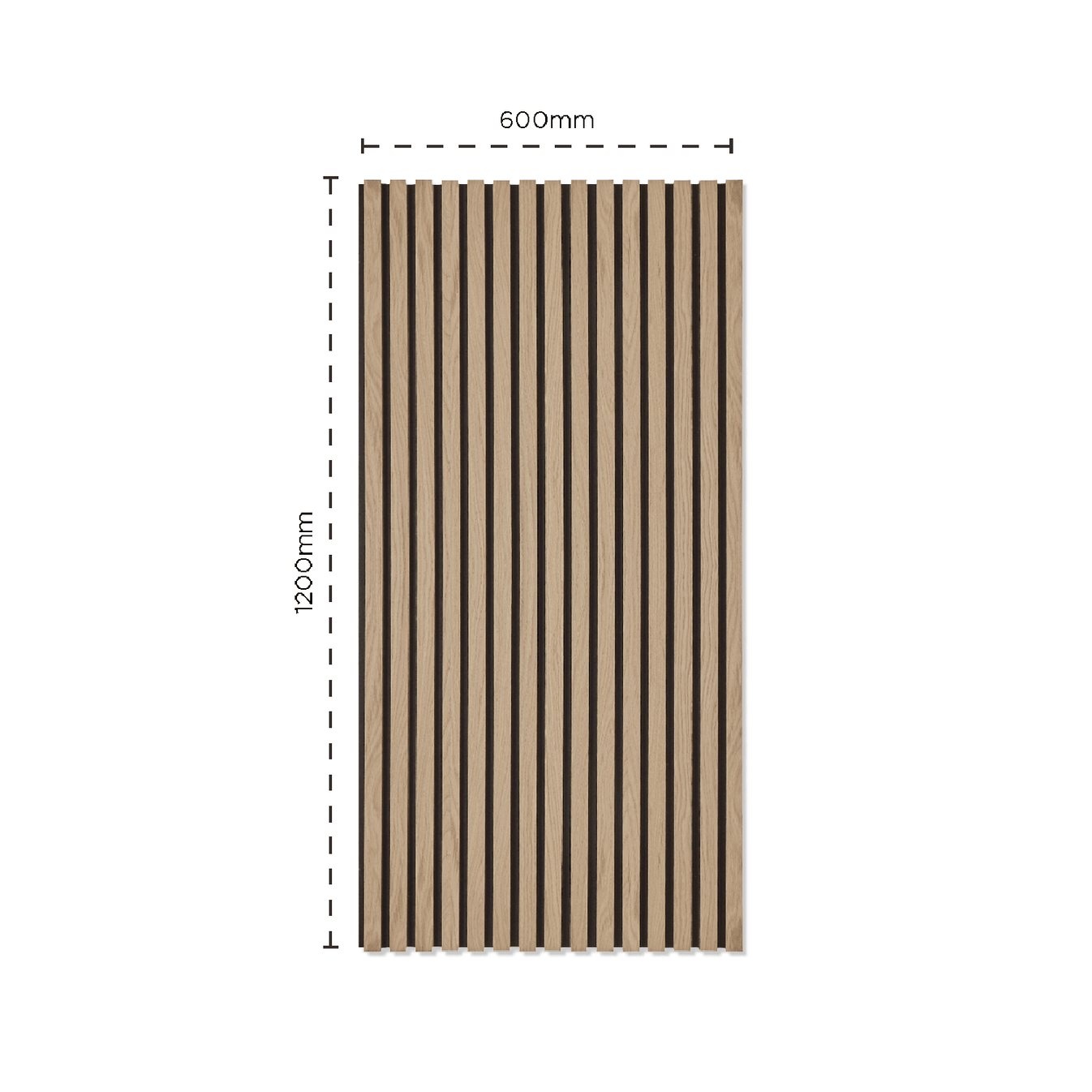 SlatWall Half Height Natural Oak & Black Panel | Naturewall